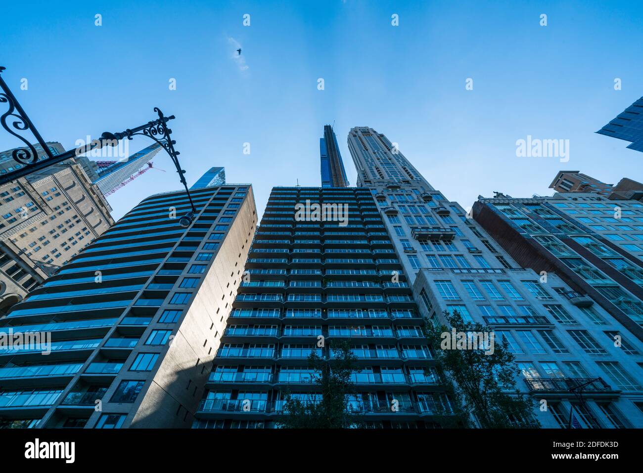Central Park South high-rise residential buildings stand along the 59th ...