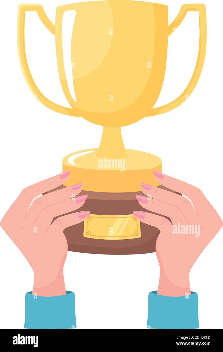 Hands team trophy Cut Out Stock Images & Pictures - Alamy