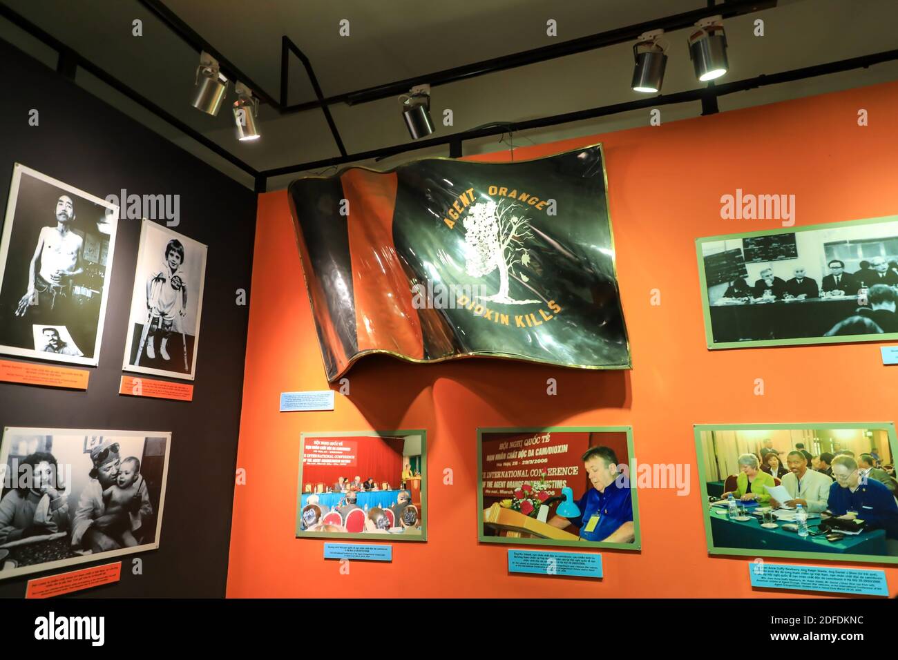 Exhibits inside the War Remnants Museum, a war museum, Ho Chi Minh City ...