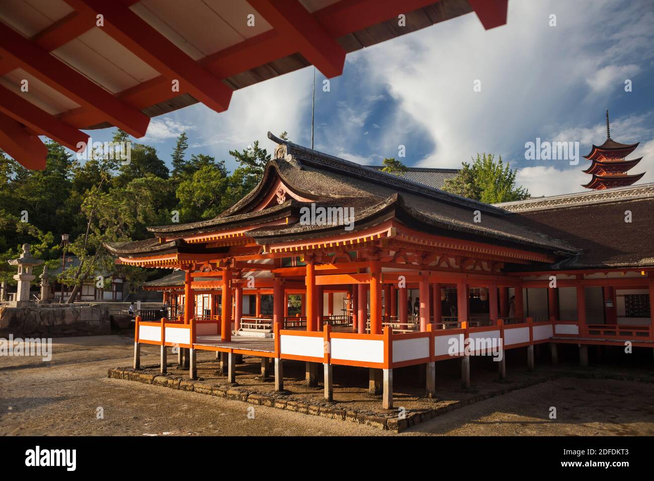 Horizontal view of one of the Itsukushima- jinja Shinto shrine ...