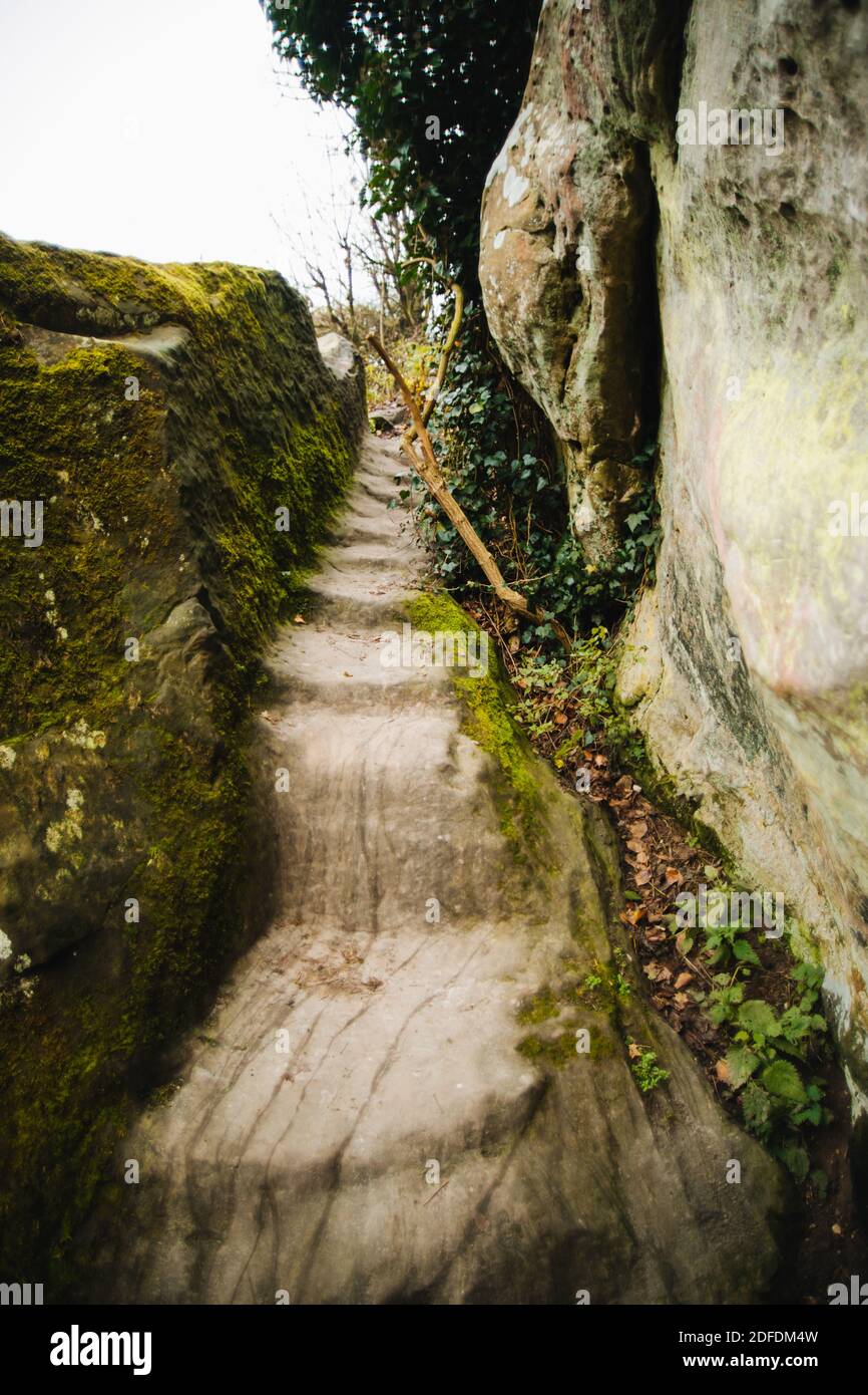 Externsteine rock formation, also called German Stonehenge, in the ...