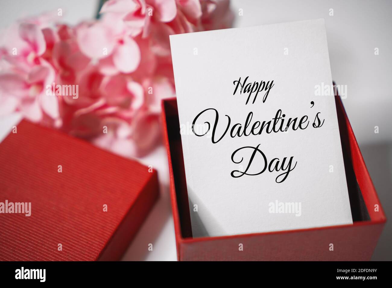 Happy Valentine's Day. Paper Card in Gift Box. Love and Romance Concept ...