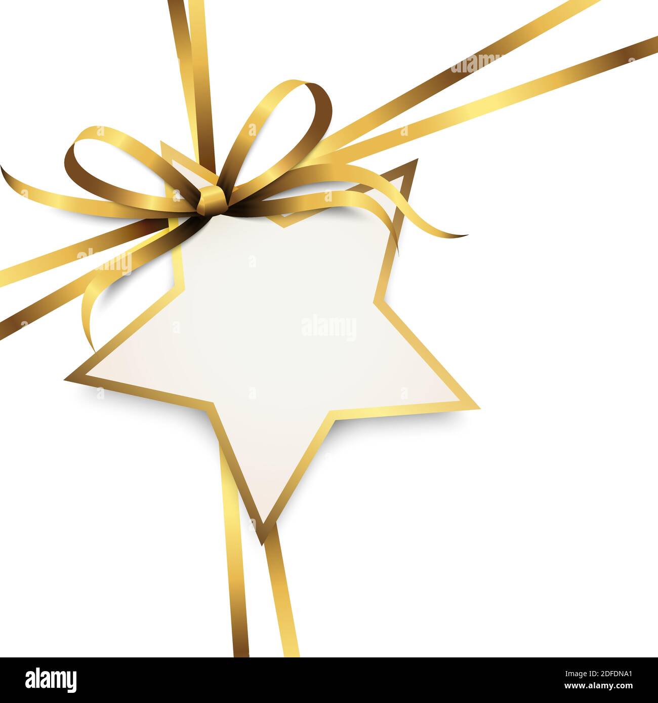 EPS 10 vector illustration of gold colored ribbon bow and gift band ...