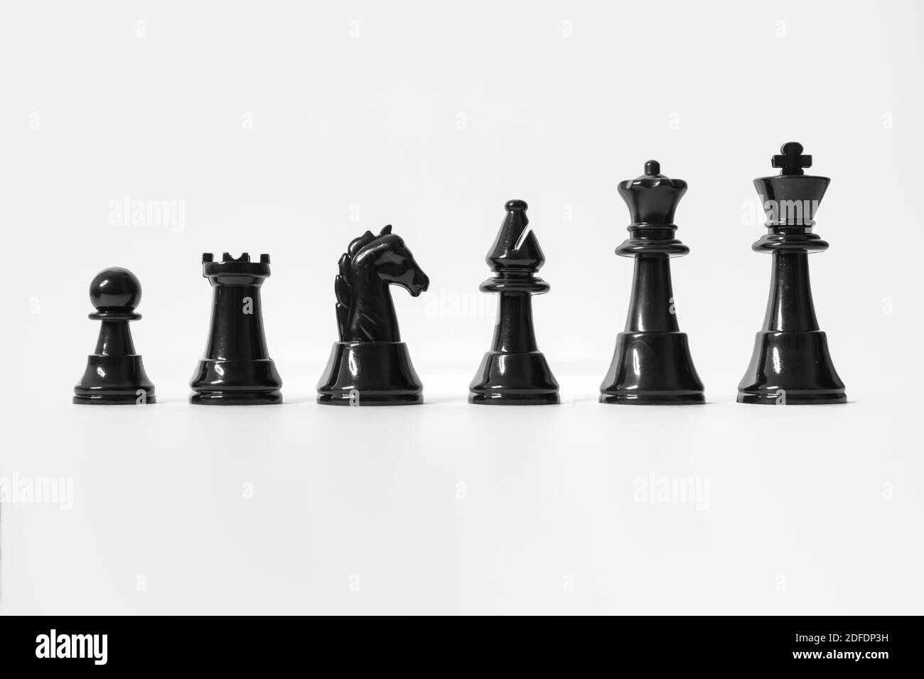 Chess Set. Black Chess Pieces Isolated on White Background. Chess ...