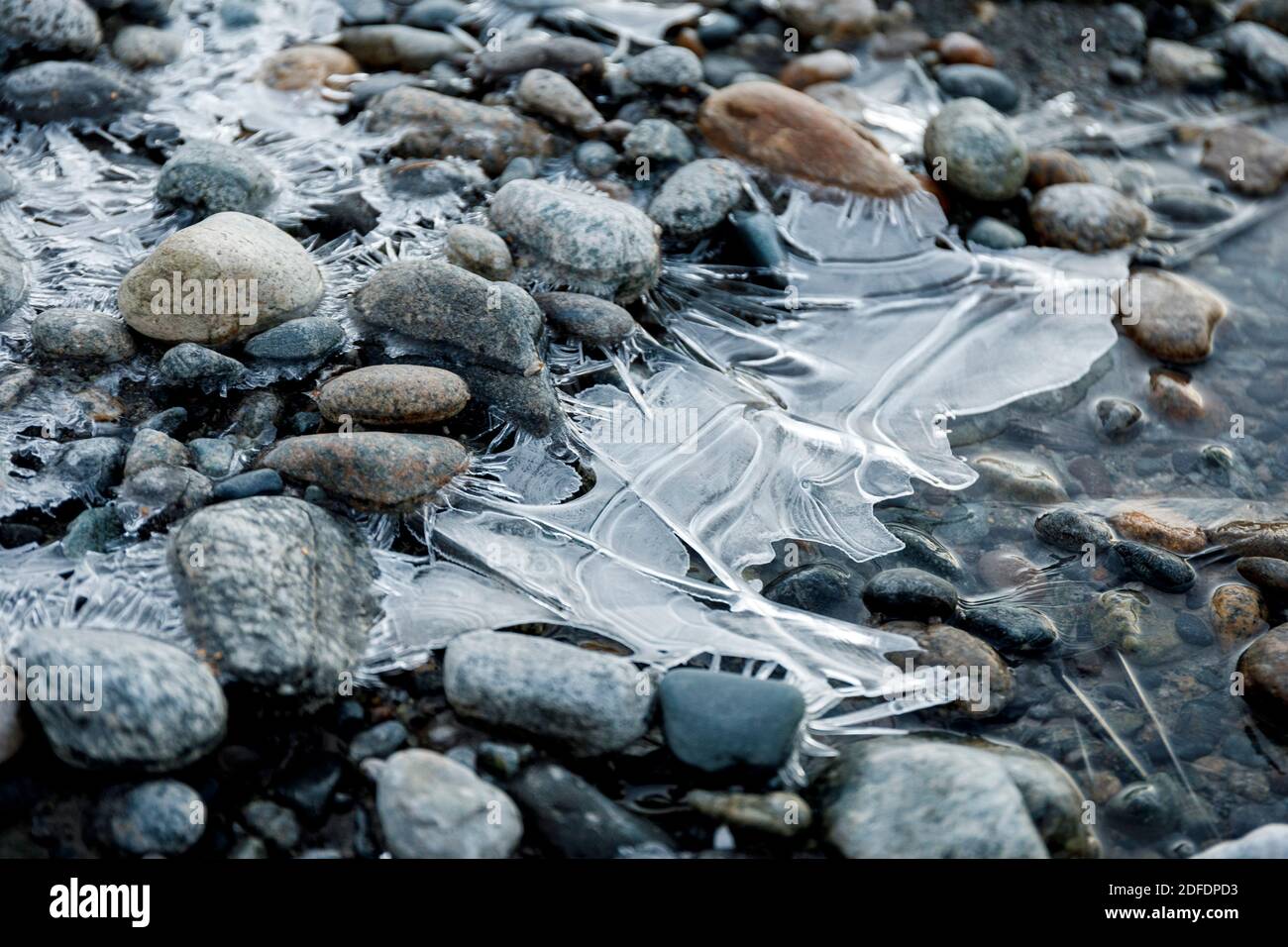 Ice among beach rocks hi-res stock photography and images - Alamy