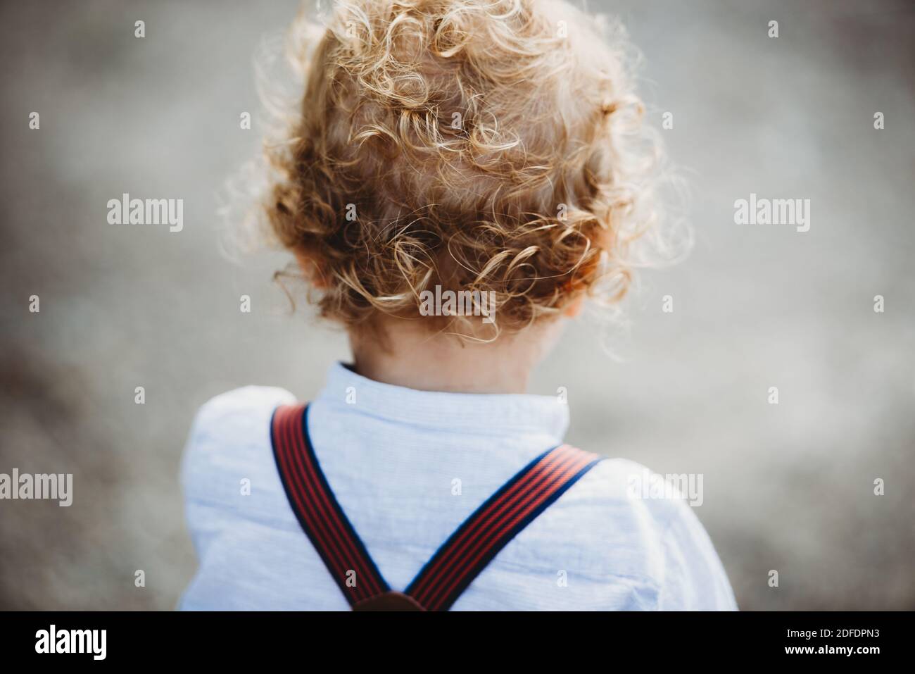 Back view of a young child with lots of blonde curls Stock Photo - Alamy