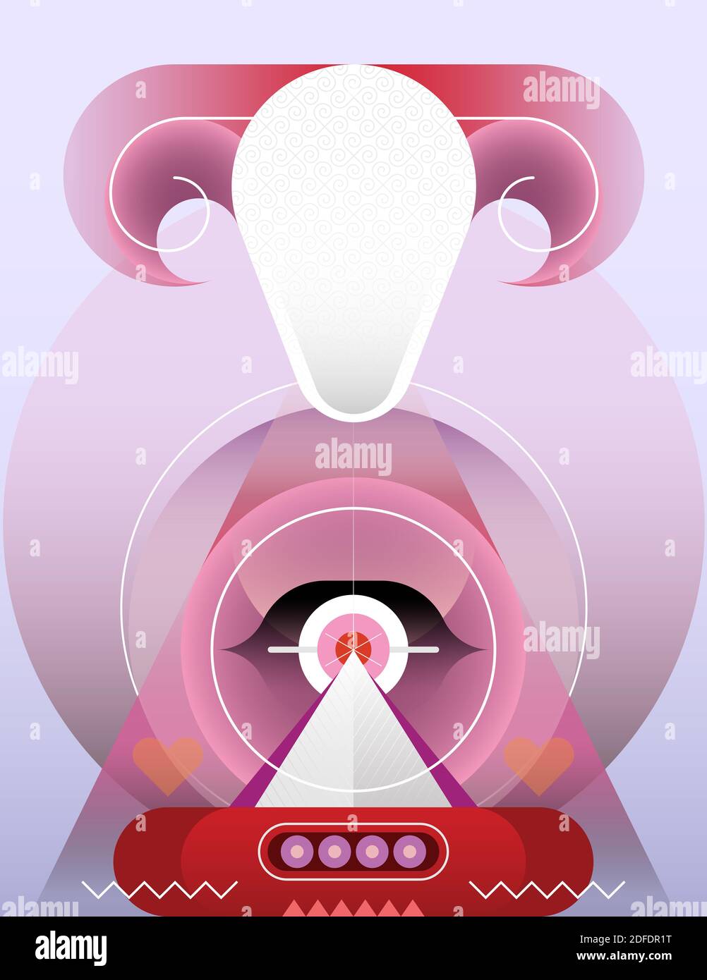 Aries Zodiac sign modern abstract art vector illustration Stock Photo ...