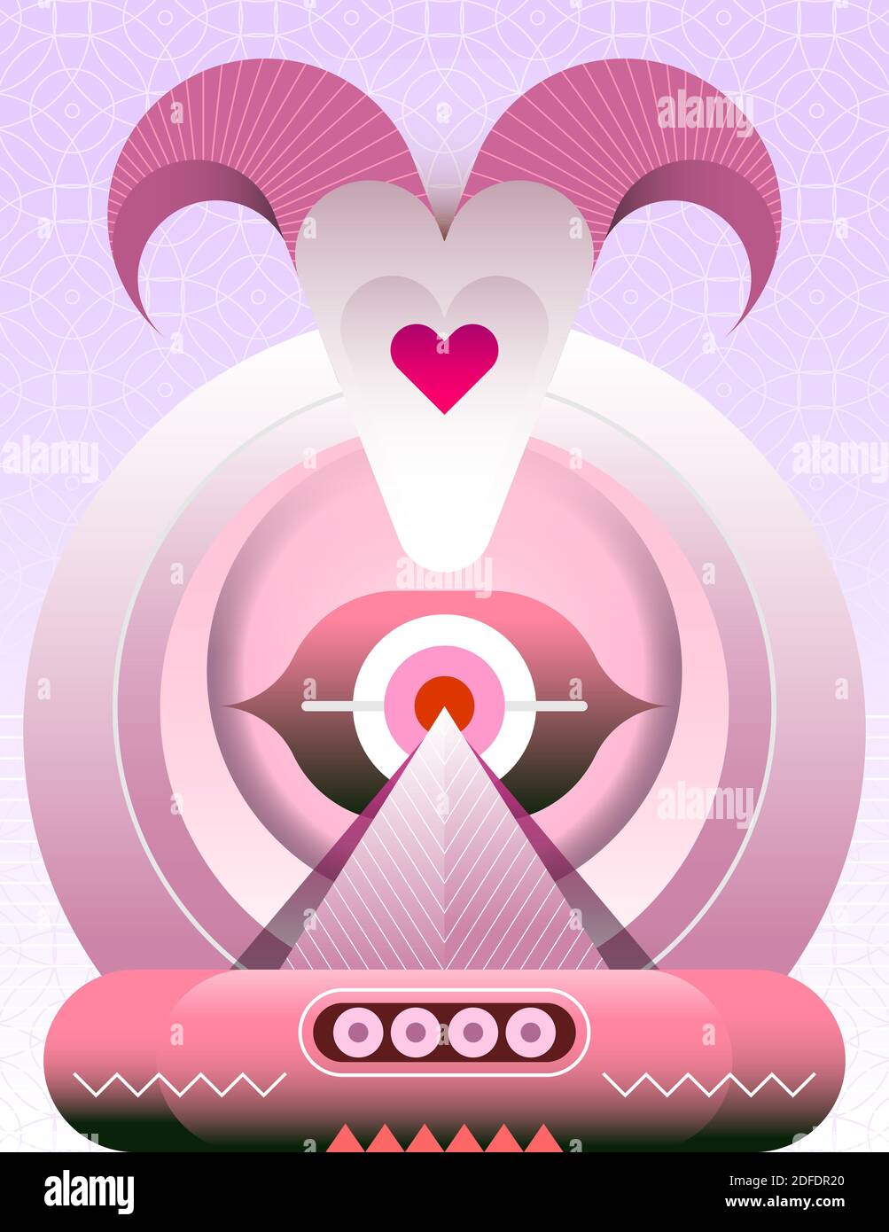 Capricorn Zodiac sign modern abstract art vector illustration Stock ...