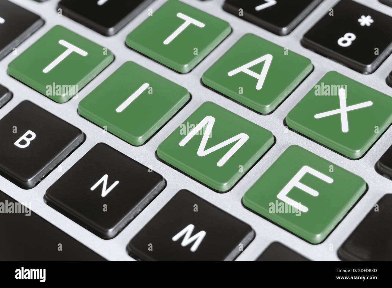 Tax Filing Concept. Tax Time on Computer Keyboard Stock Photo - Alamy