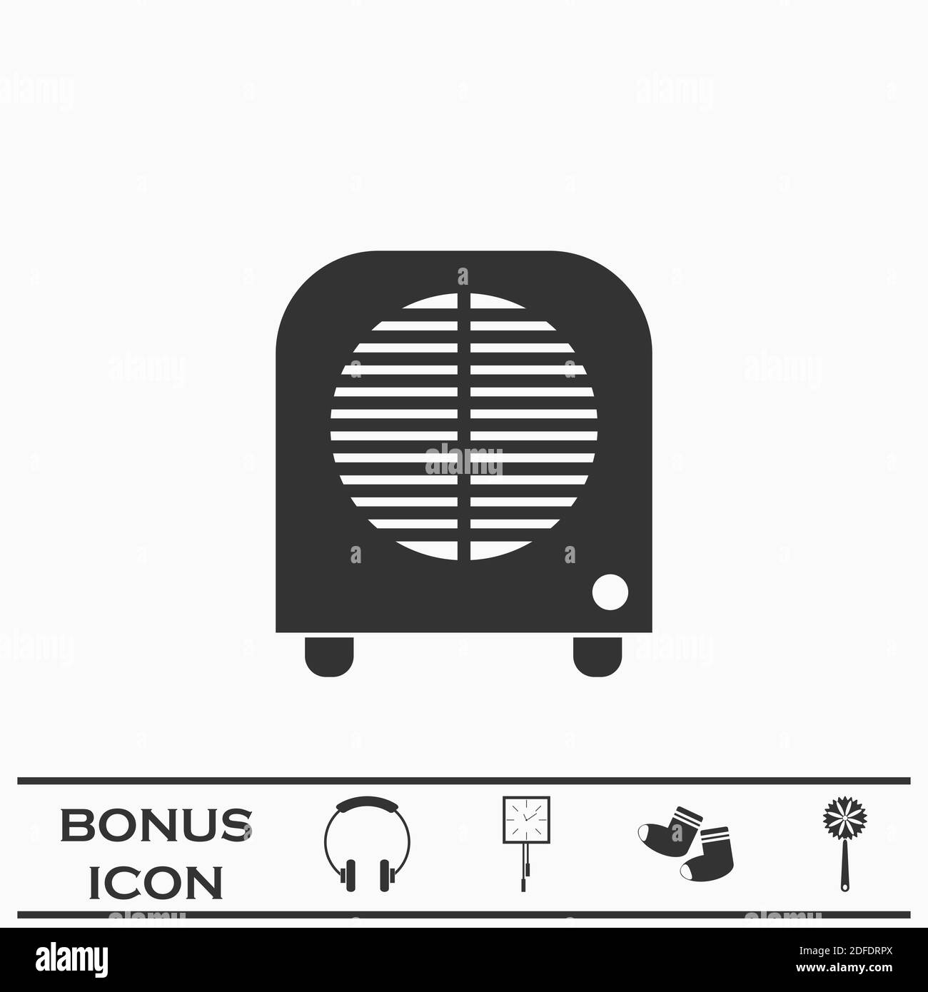 Space heater icon flat. Black pictogram on white background. Vector ...