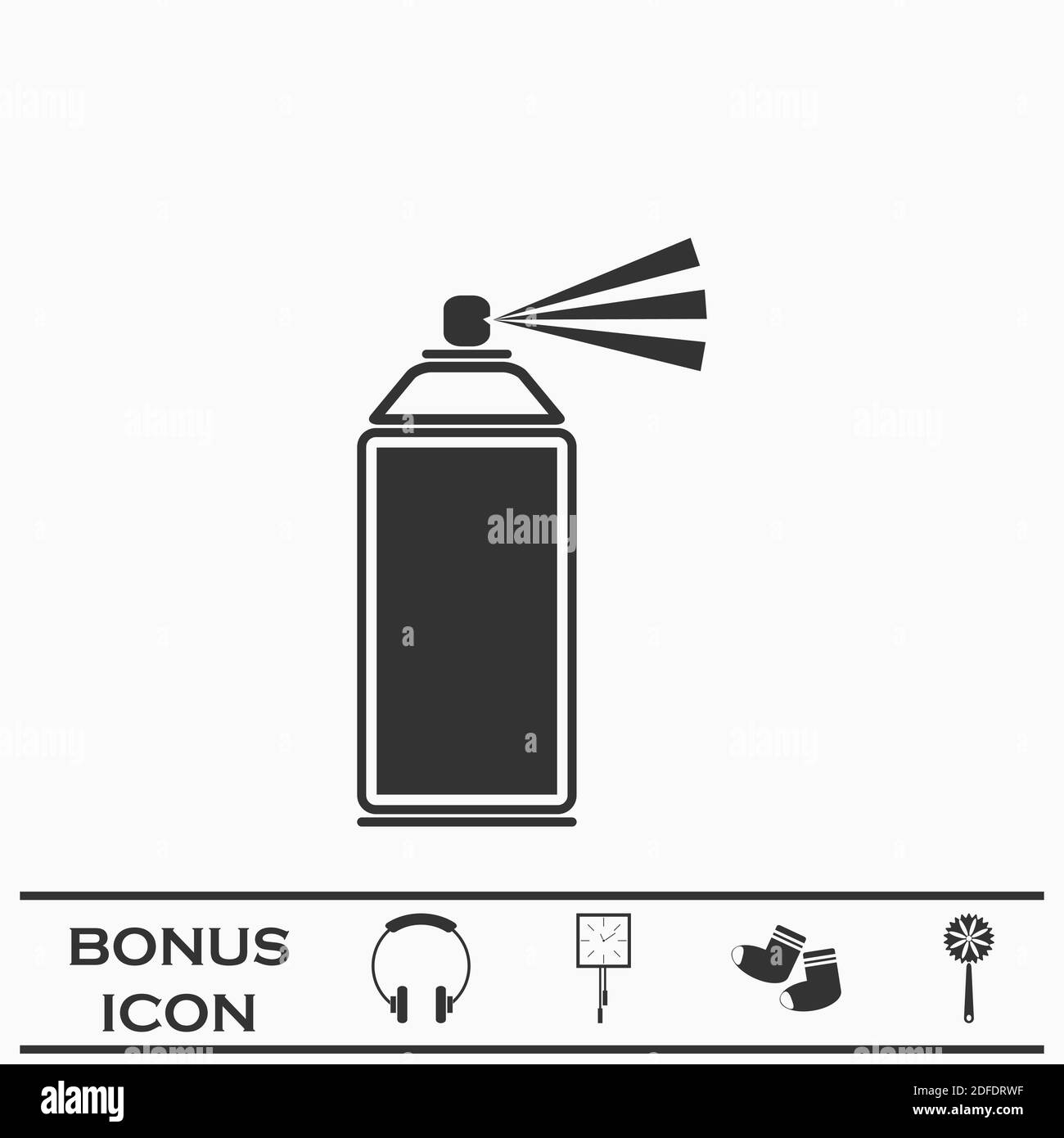 Spray icon flat. Black pictogram on white background. Vector ...
