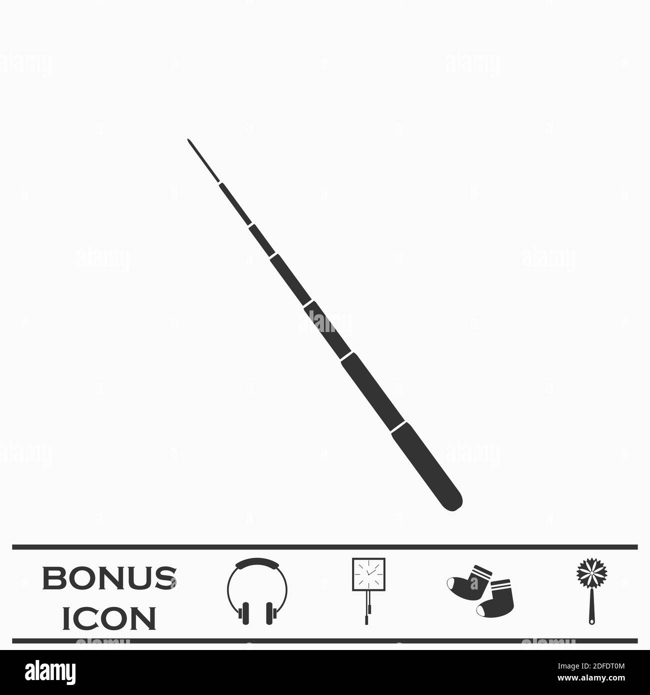 Telescopic Baton icon flat. Black pictogram on white background. Vector ...