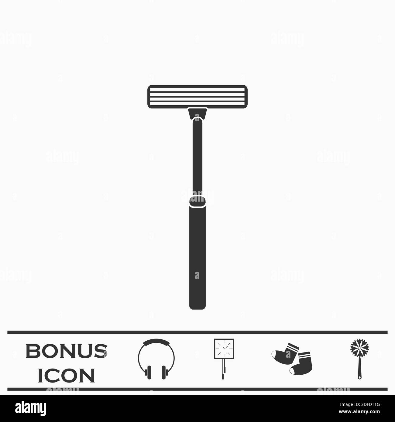 Shaving razor icon flat. Black pictogram on white background. Vector ...