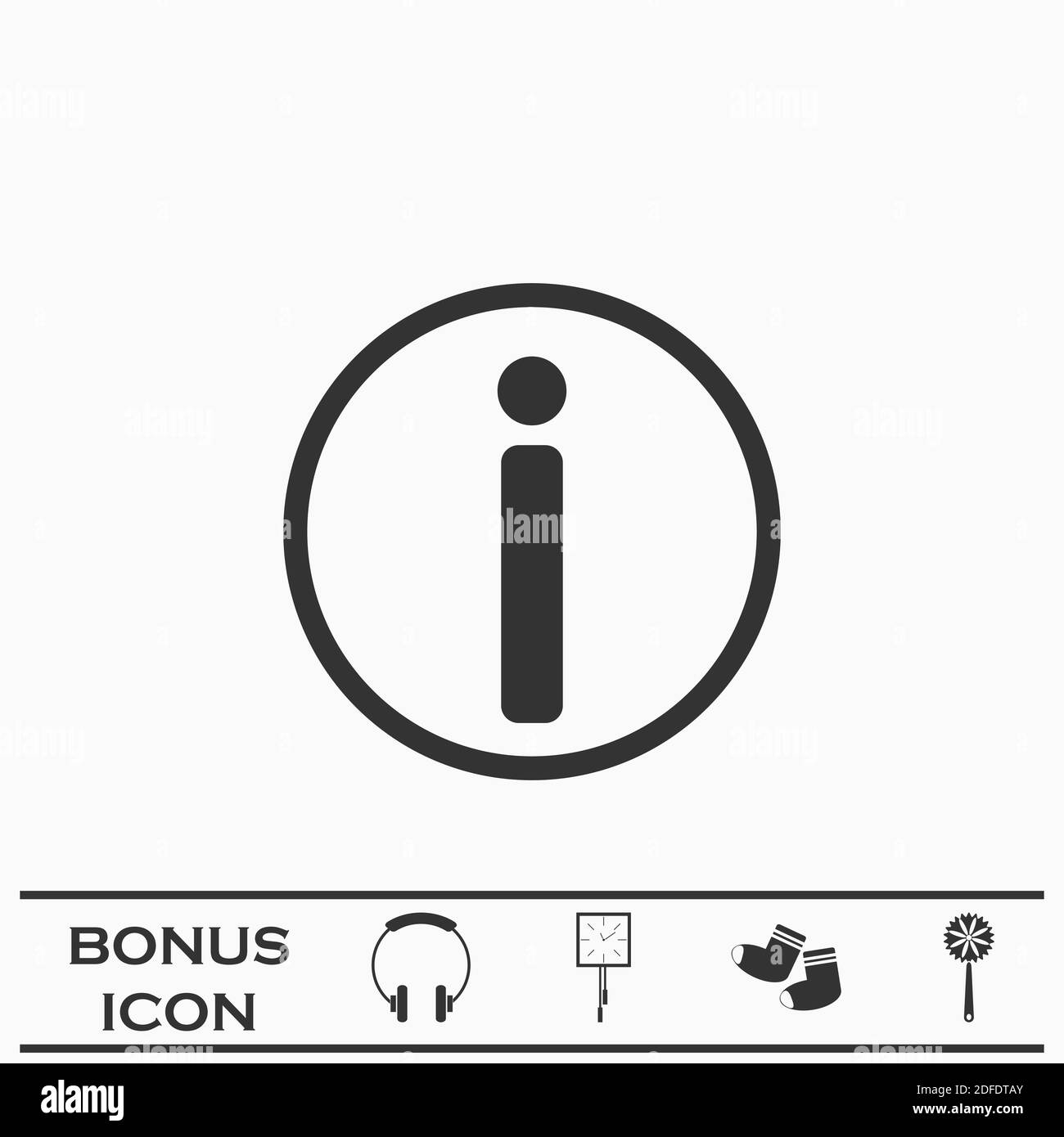 Info icon flat. Black pictogram on white background. Vector ...