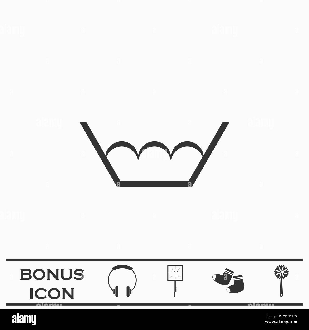 Wash bowl icon flat. Black pictogram on white background. Vector ...
