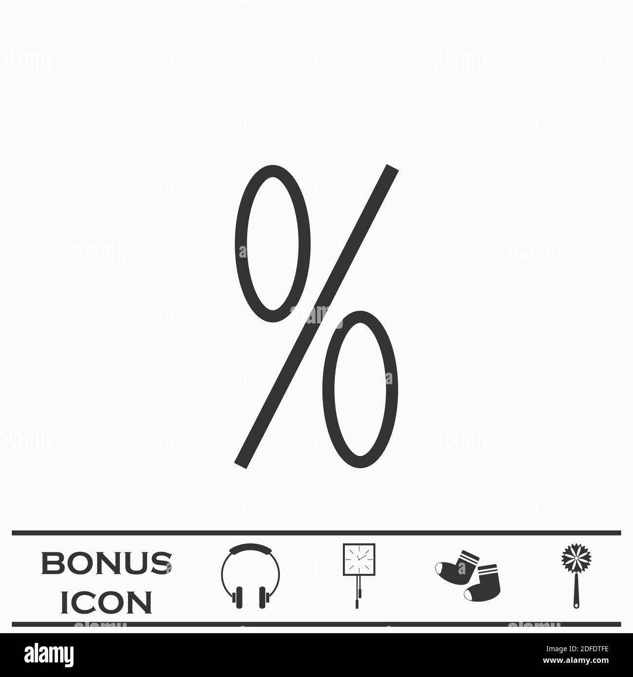 Percent icon flat. Black pictogram on white background. Vector ...