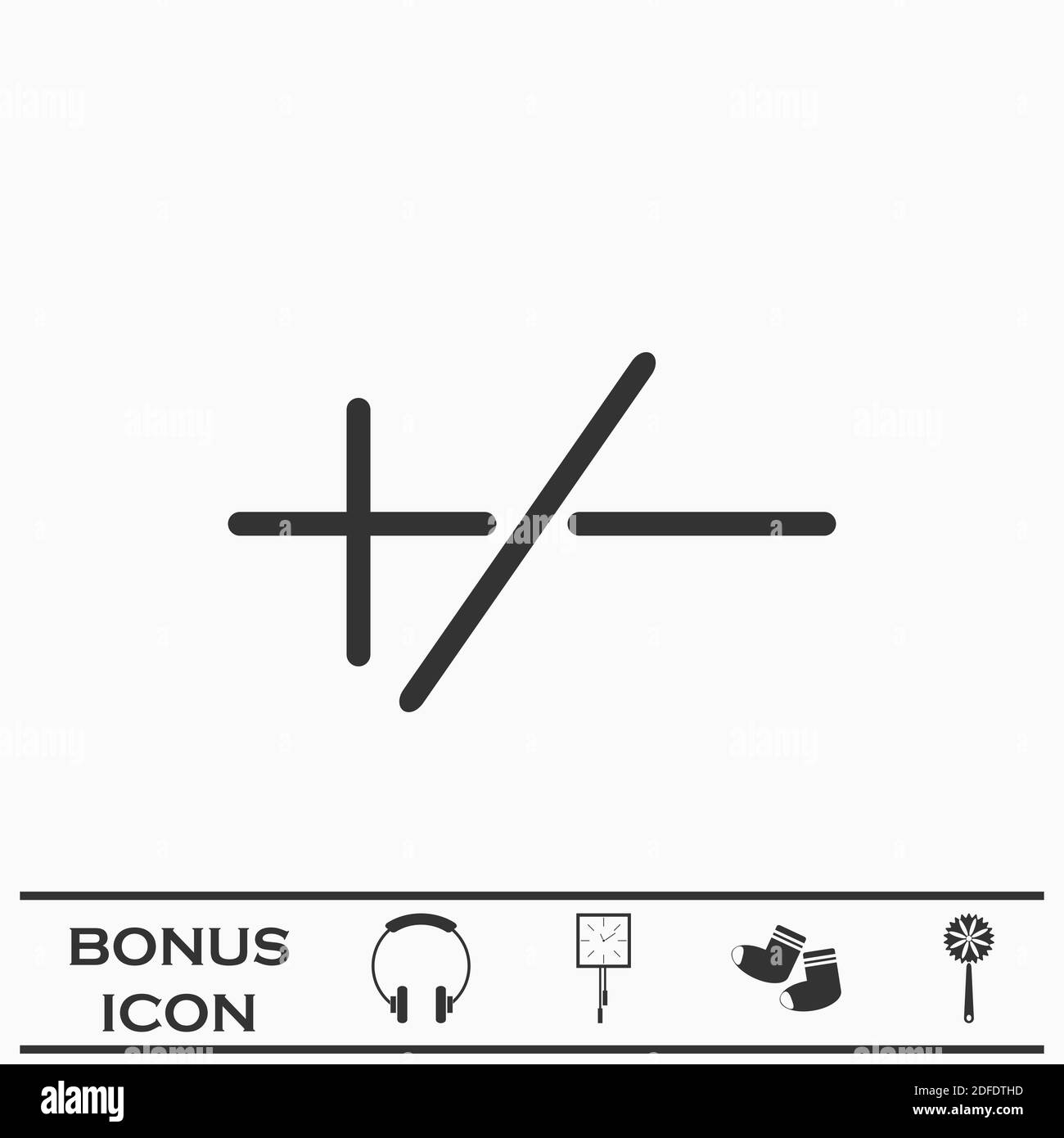 Plus or minus icon flat. Black pictogram on white background. Vector ...