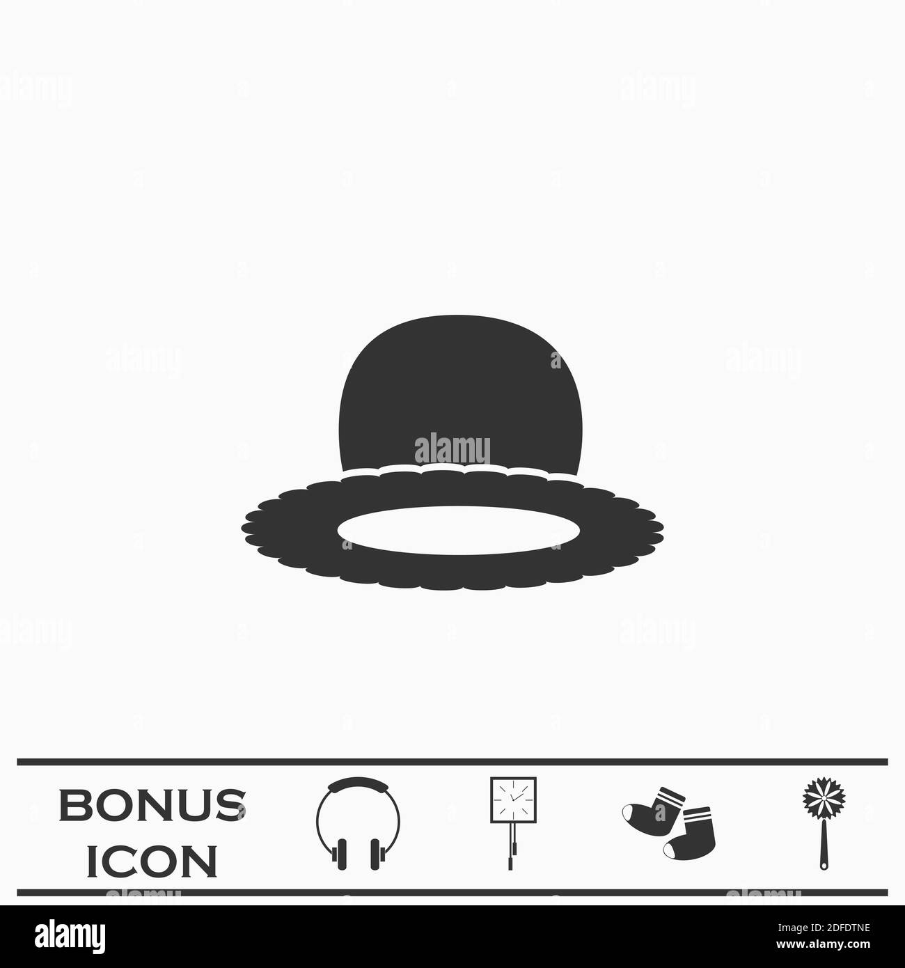 Top hat icon flat. Black pictogram on white background. Vector ...