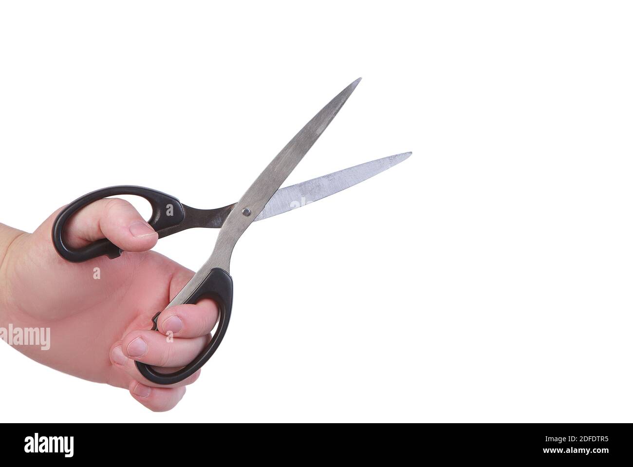 Hand with scissors Cut Out Stock Images & Pictures - Alamy