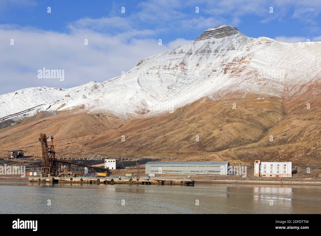 View over Pyramiden, abandoned Soviet coal mining settlement on ...