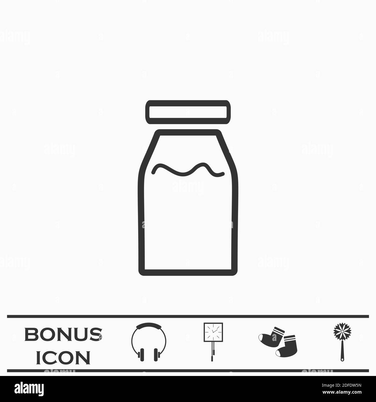 Medicine line bottle icon flat. Black pictogram on white background ...