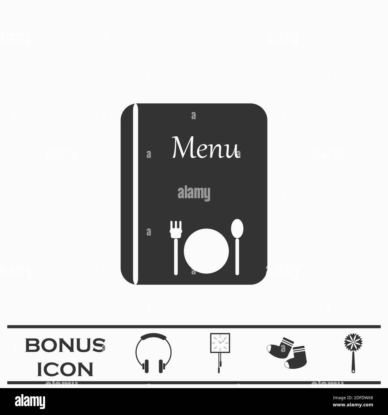 Menu icon flat. Black pictogram on white background. Vector ...