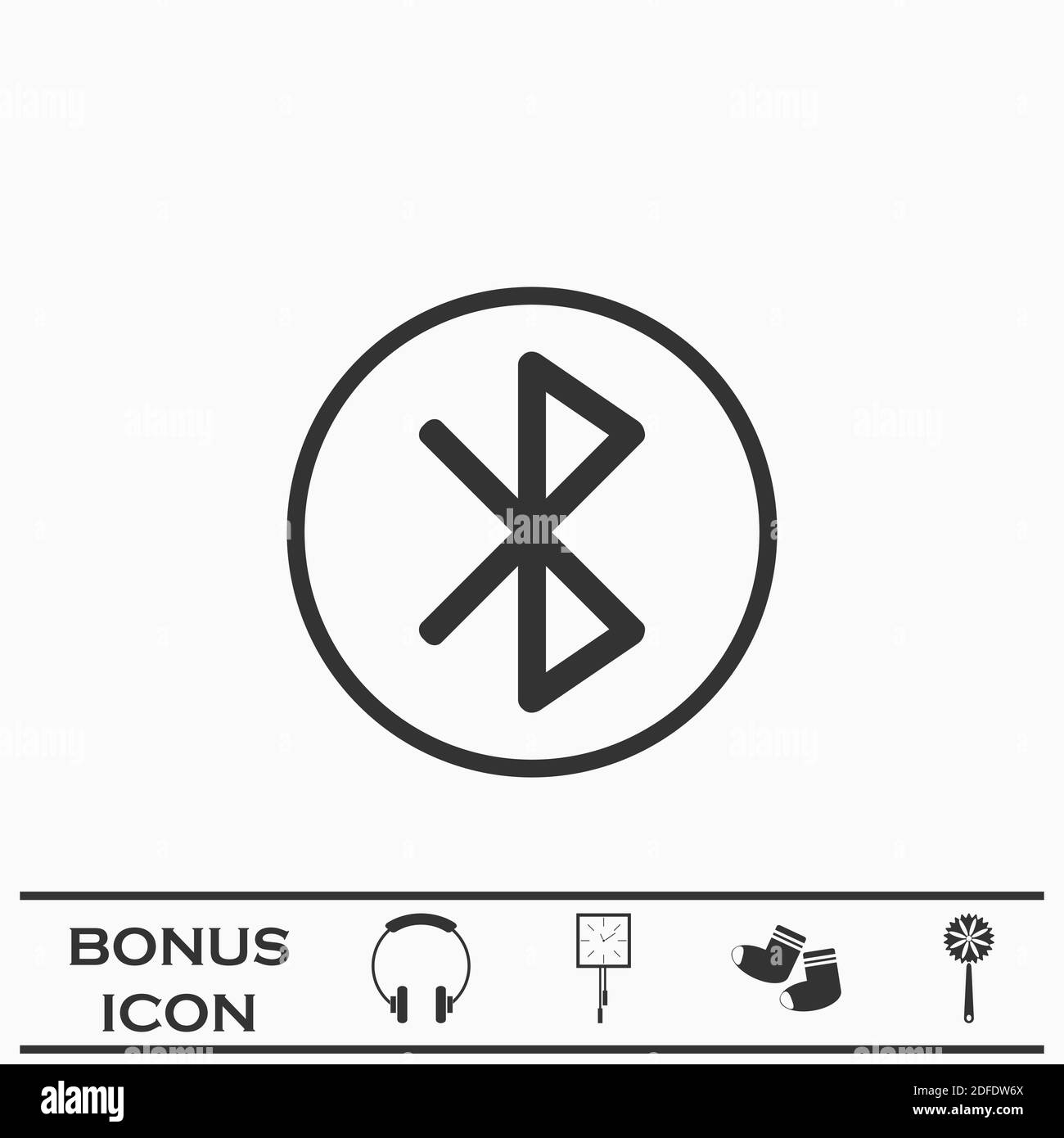 Bluetooth icon flat. Black pictogram on white background. Vector ...