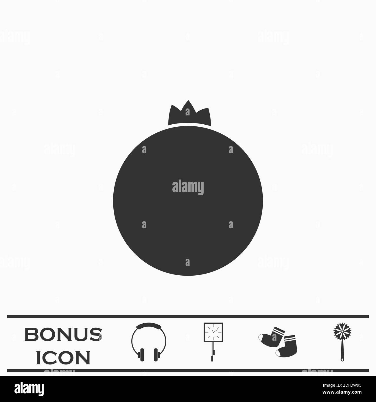 Garnet icon flat. Black pictogram on white background. Vector ...