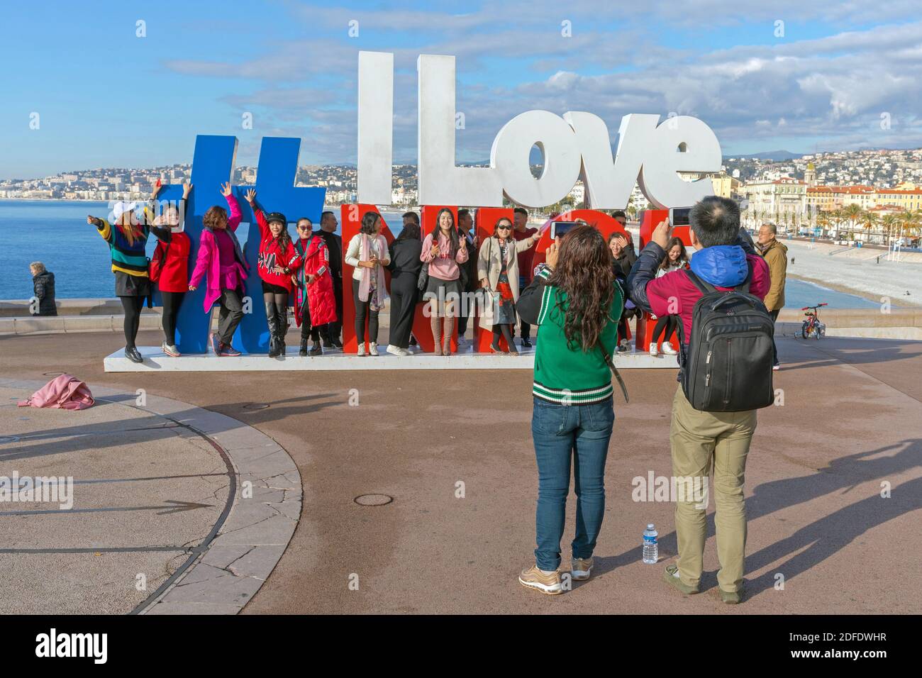 Nice, France - January 31, 2018: Big Crowd of Tourists Photo Moment at ...