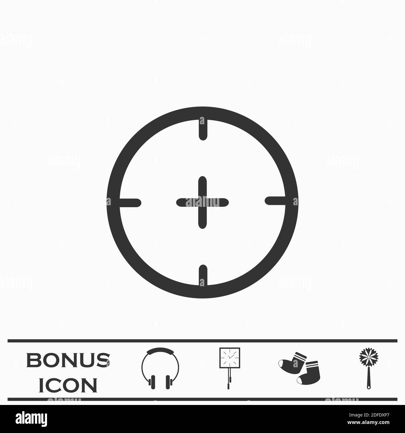 Aim icon flat. Black pictogram on white background. Vector illustration ...