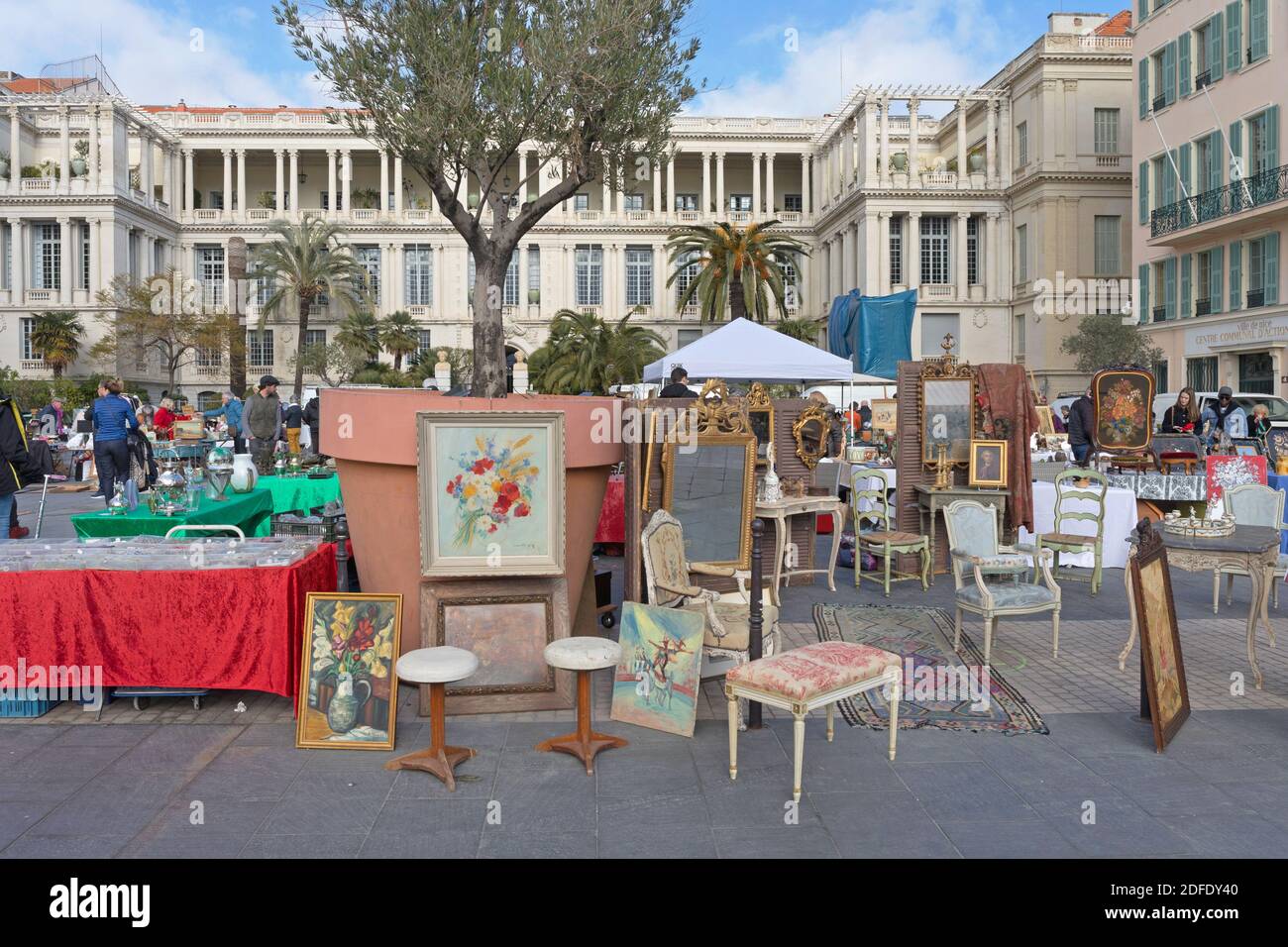 Nice, France - January 29, 2018: Brocante Antique Market at Cours ...
