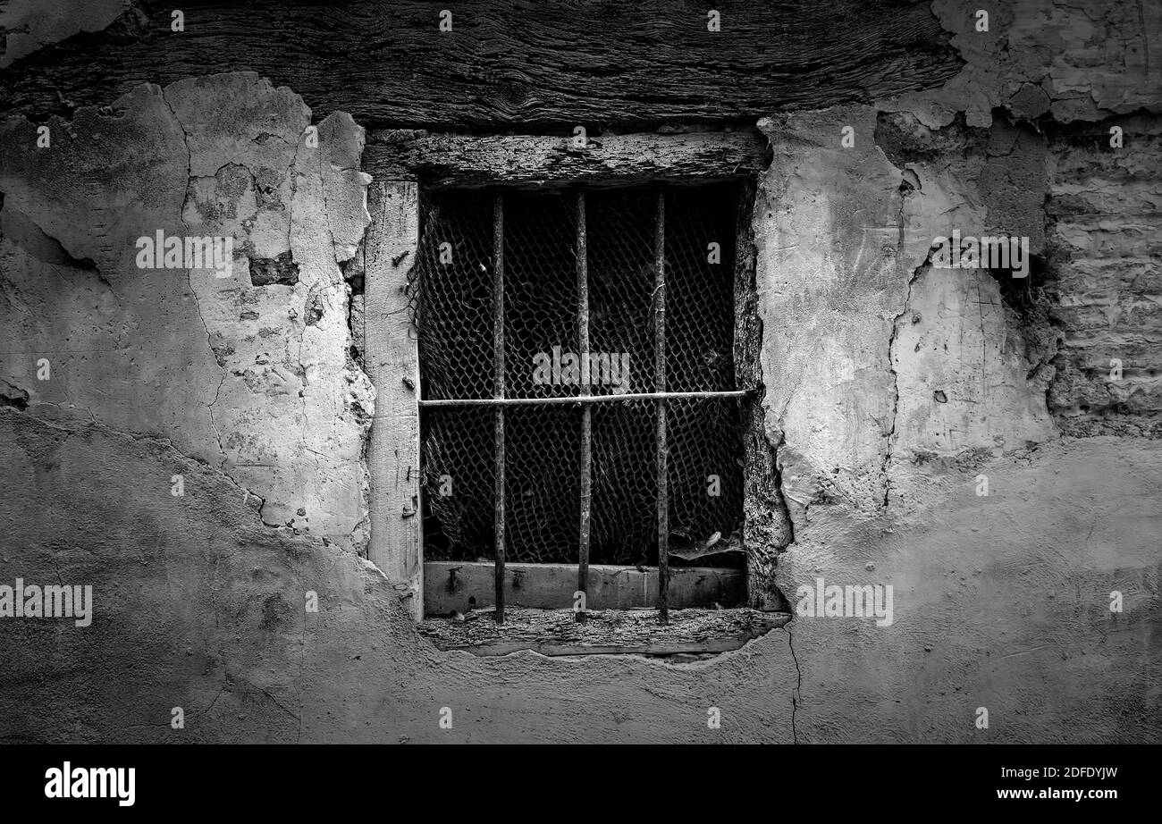 Rusty metal fence for window protection, construction and architecture ...