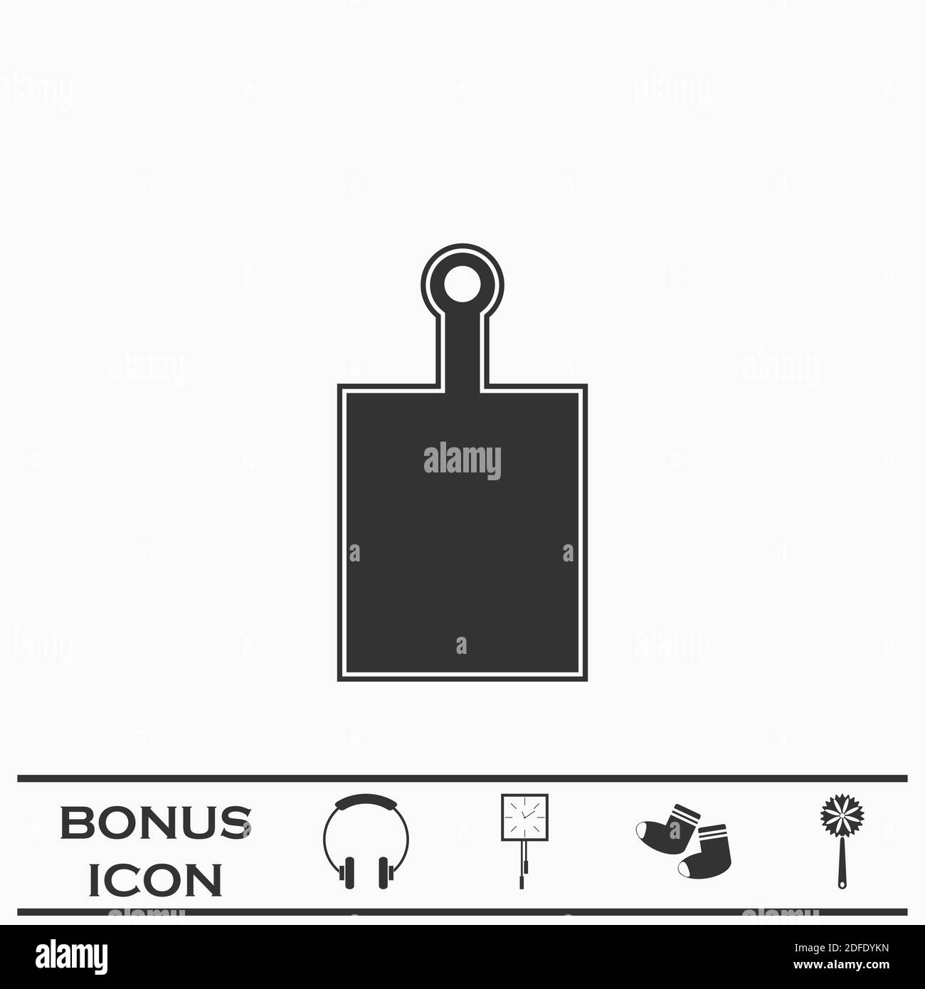 Cutting board icon flat. Black pictogram on white background. Vector ...