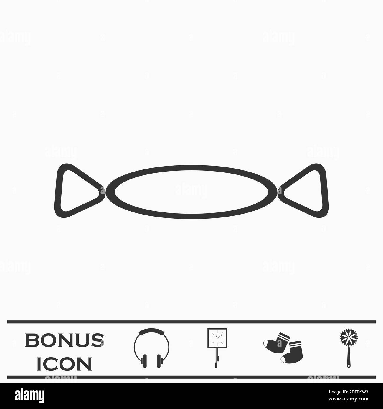 Candy icon flat. Black pictogram on white background. Vector ...