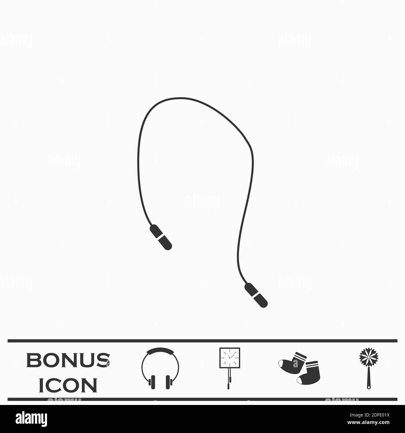 Skipping rope - Jumping icon flat. Black pictogram on white background ...