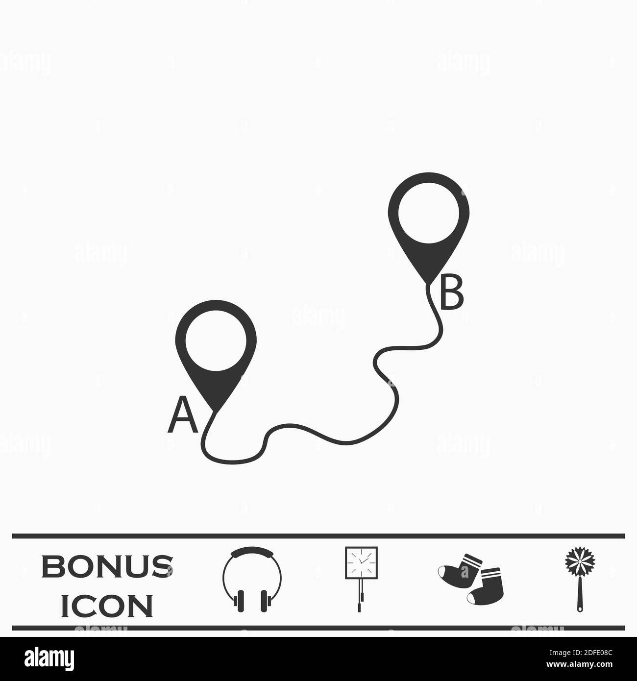Map GPS icon flat. Black pictogram on white background. Vector ...