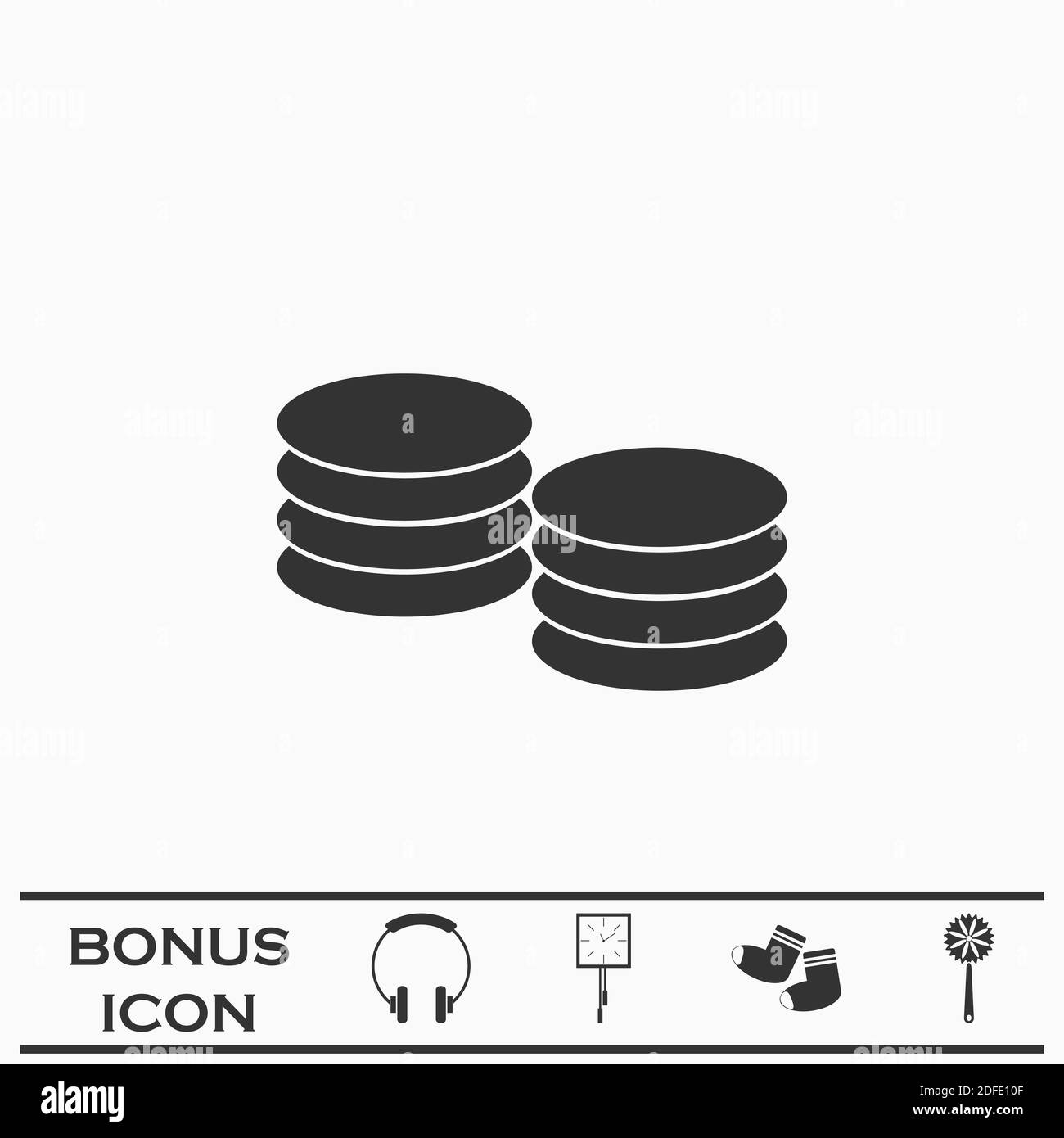 Penny icon flat. Black pictogram on white background. Vector ...