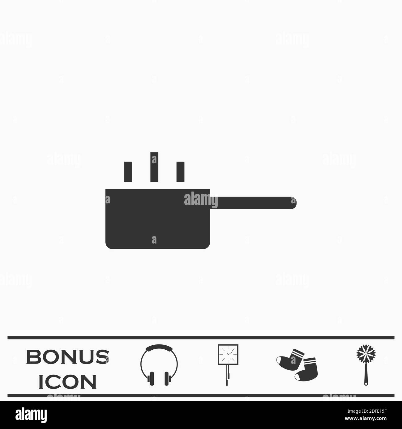 Hot cooking pot icon flat. Black pictogram on white background. Vector ...