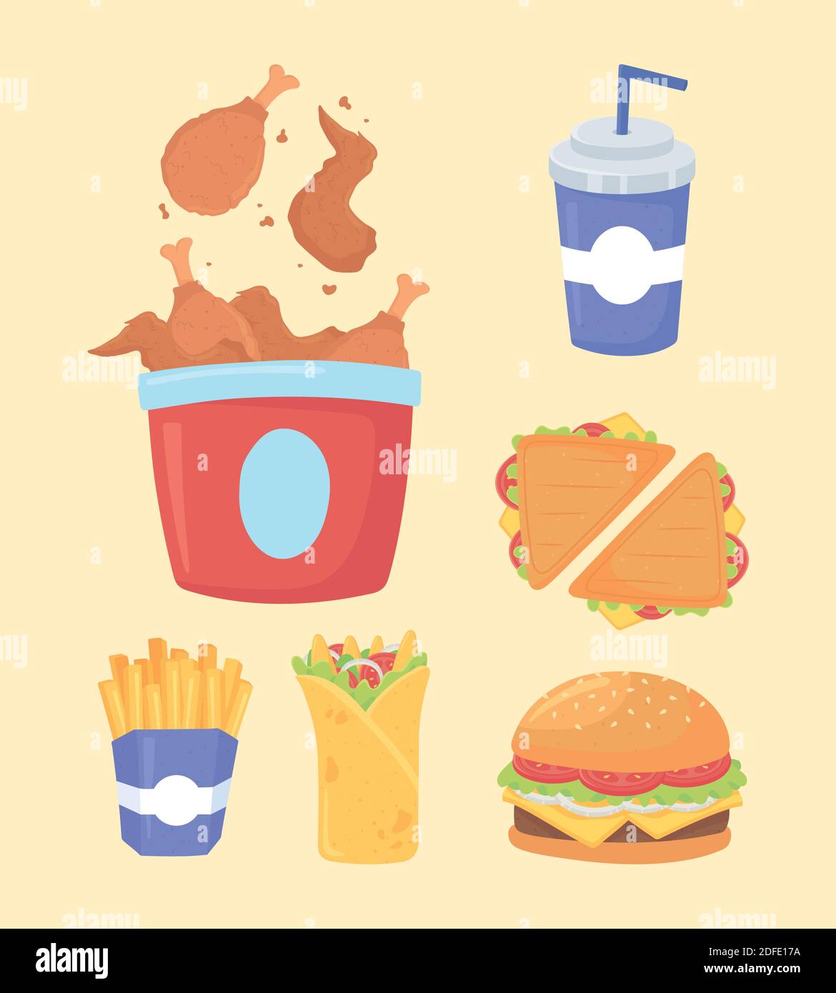 Chicken sandwiches eating Stock Vector Images - Alamy