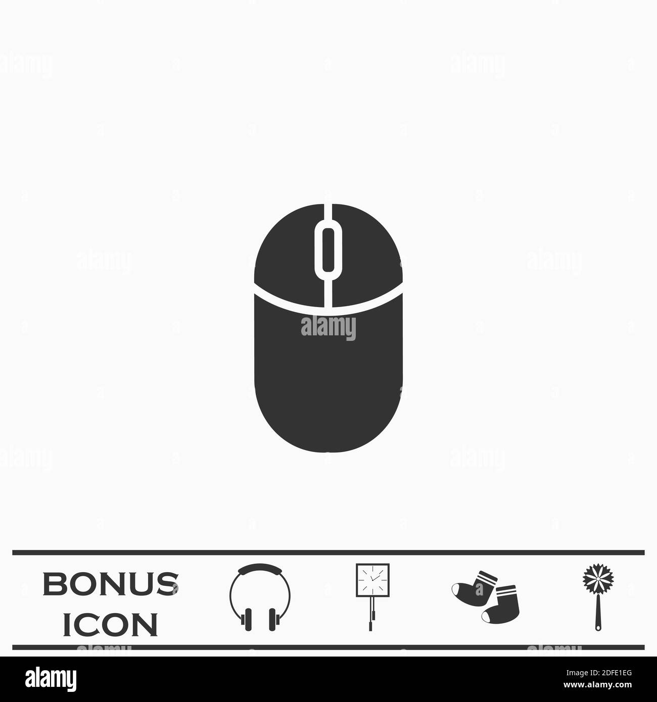 Computer Mouse icon flat. Black pictogram on white background. Vector ...
