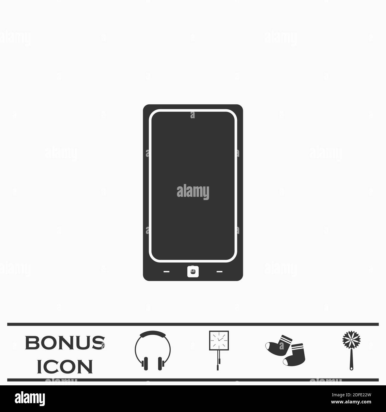 Smartphone icon flat. Black pictogram on white background. Vector ...