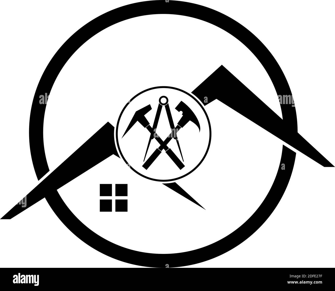 Hand tools symbol logo Black and White Stock Photos & Images - Alamy