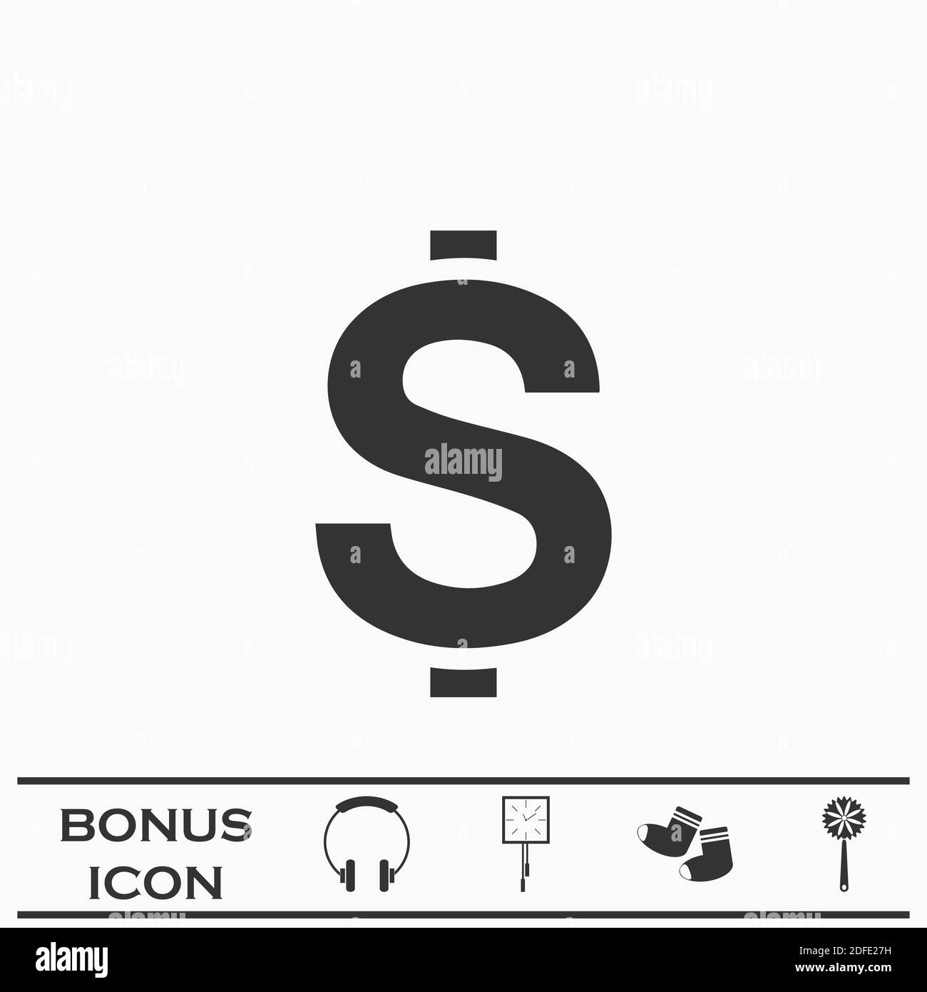 Dollars USD Money icon flat. Black pictogram on white background ...