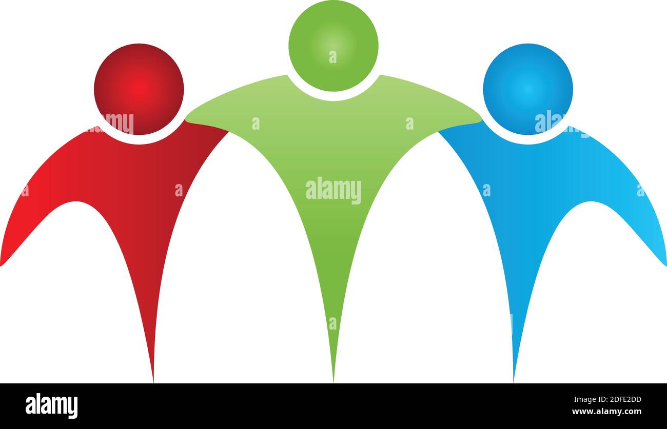 People, three persons, partnership, group, family, logo Stock Vector ...