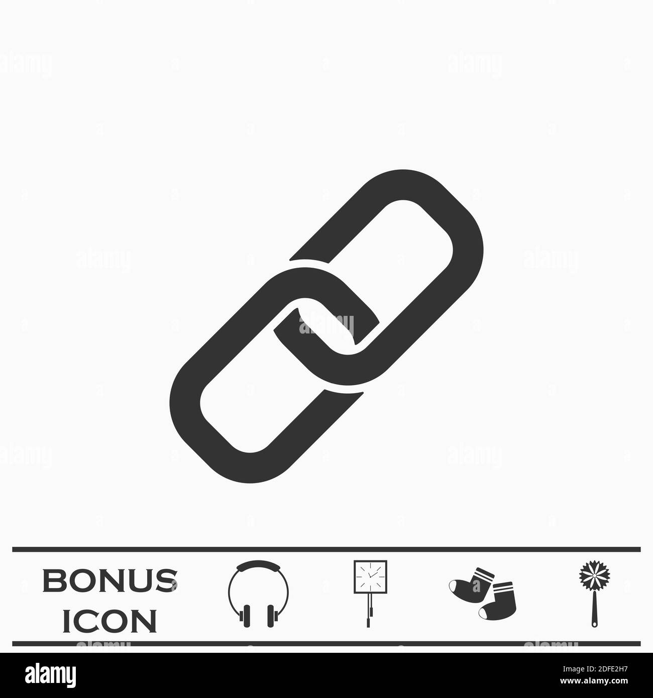 Chain icon flat. Black pictogram on white background. Vector ...