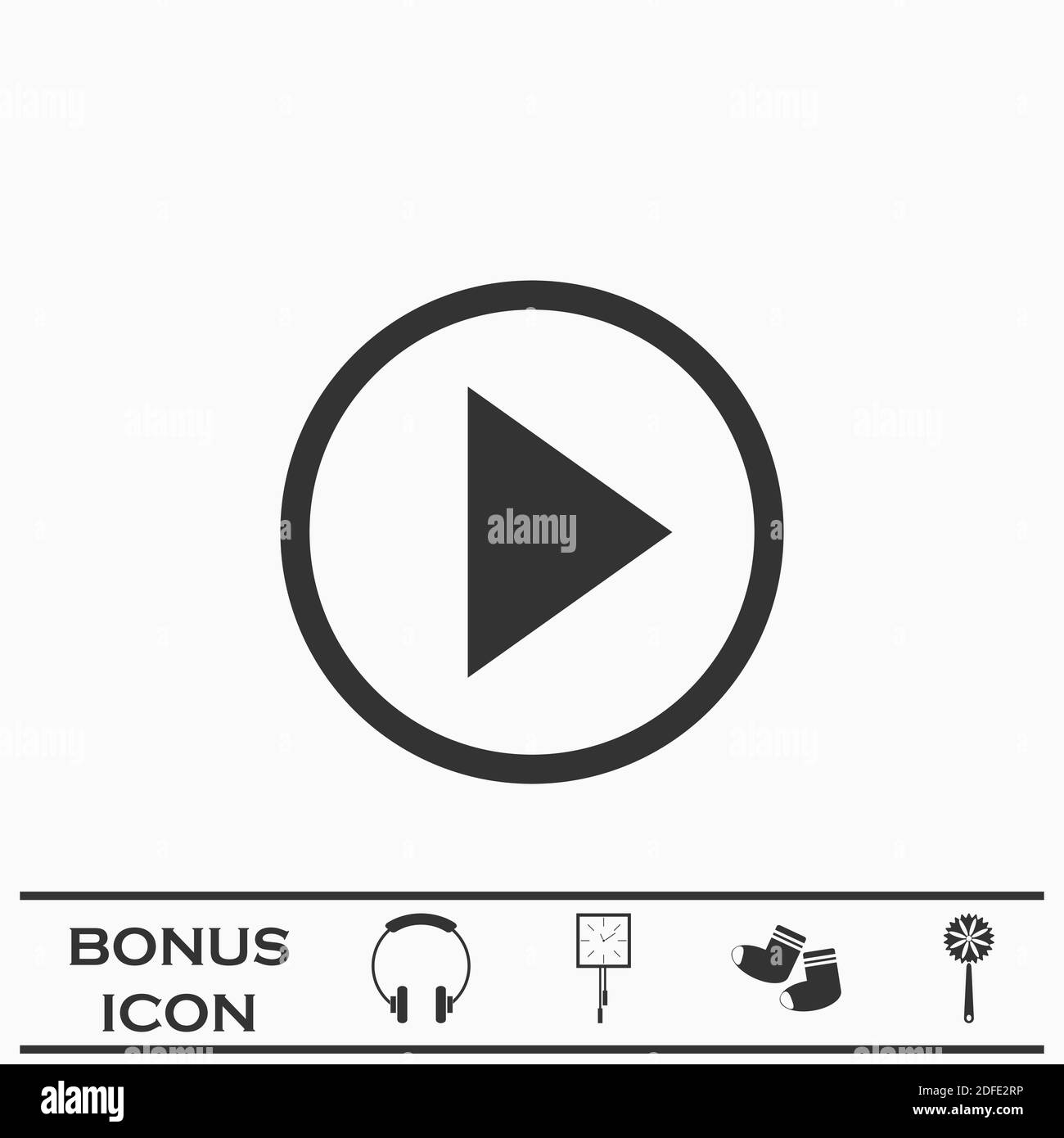 Play icon flat. Black pictogram on white background. Vector ...