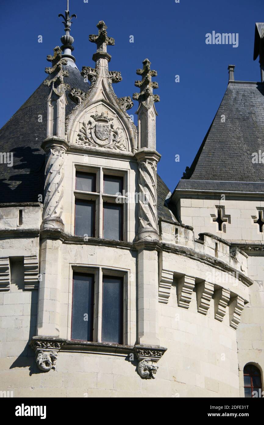 medieval and renaissance castle in brézé in france Stock Photo - Alamy