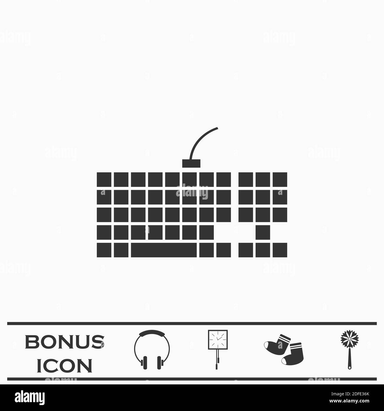 Slim computer keyboard icon flat. Black pictogram on white background ...