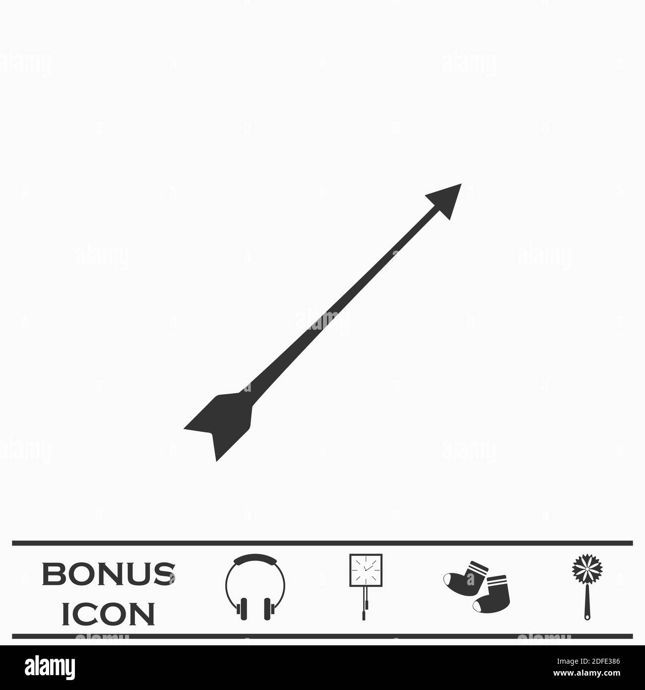 Bow arrow icon flat. Black pictogram on white background. Vector ...