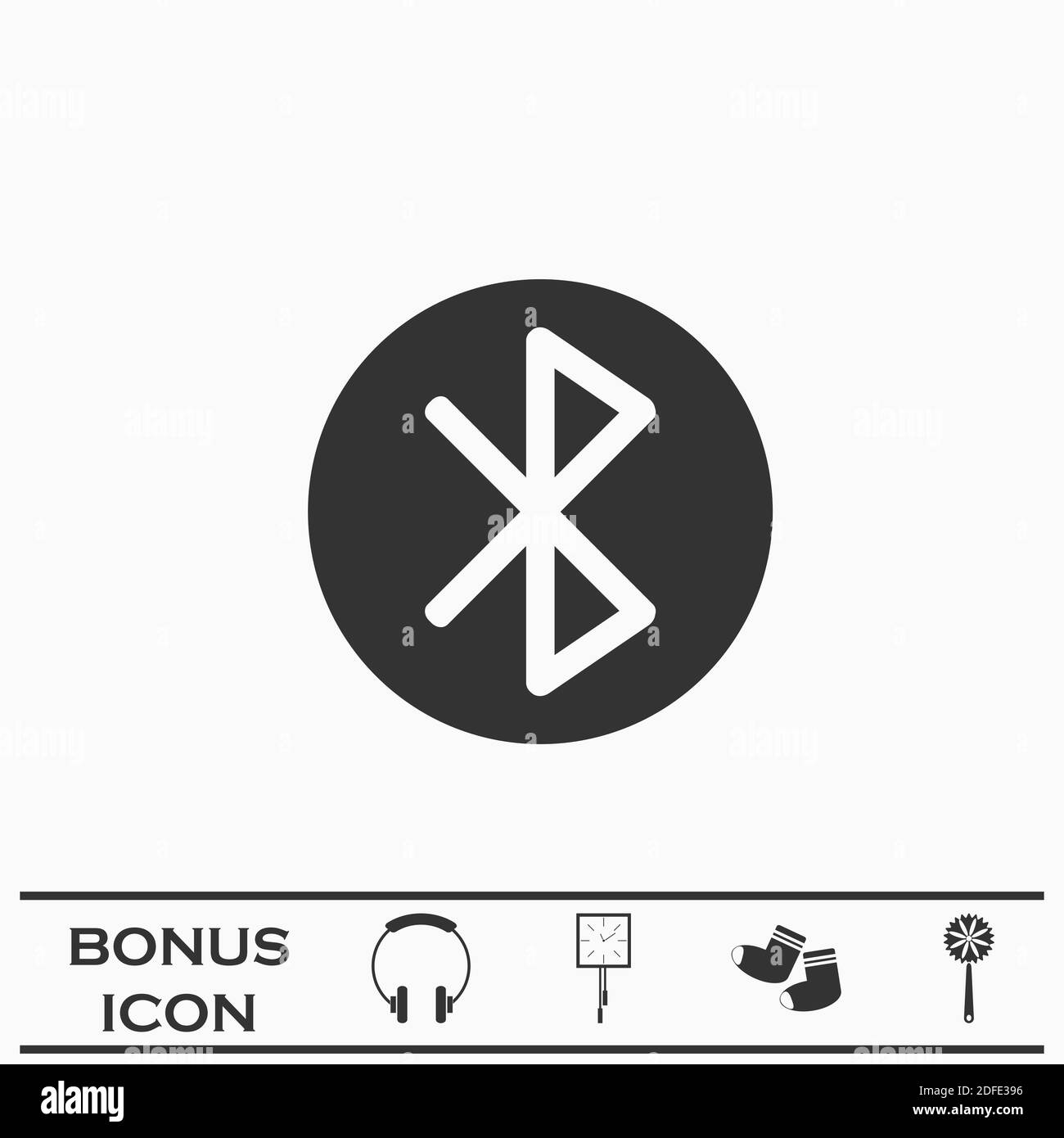 Bluetooth icon flat. Black pictogram on white background. Vector ...